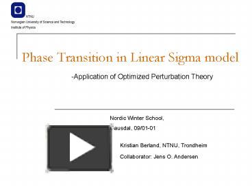 PPT – Phase Transition in Linear Sigma model PowerPoint presentation ...