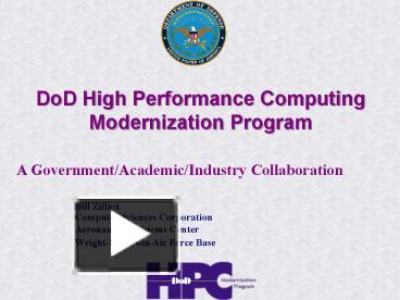PPT – DoD High Performance Computing Modernization Program PowerPoint ...