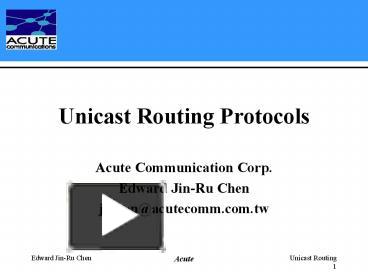 PPT – Unicast Routing PowerPoint presentation | free to view - id ...