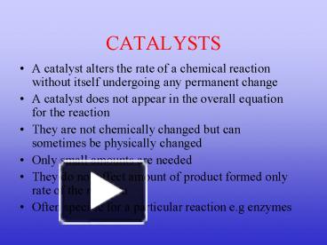 CATALYSTS presentation | free to view