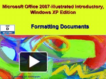 Microsoft Office 2007Illustrated Introductory, Windows XP Edition ...