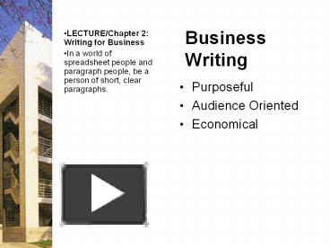 Business Writing presentation | free to view