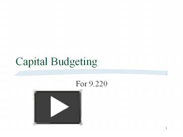Capital Budgeting presentation | free to download