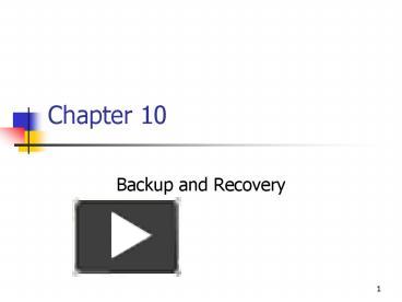 Backup and Recovery presentation | free to view