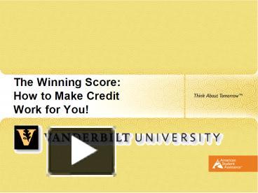 The Winning Score: presentation | free to view
