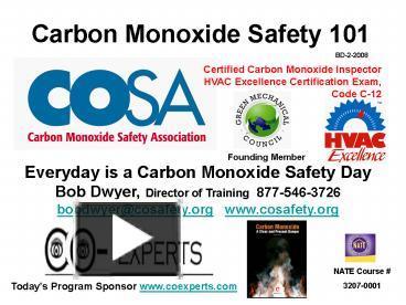 Carbon Monoxide Safety 101 BD22008 presentation | free to view