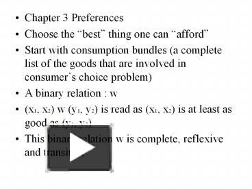 PPT – Chapter 3 Preferences PowerPoint presentation | free to view - id ...