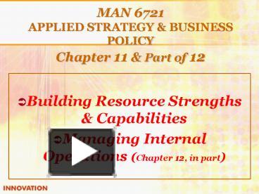PPT – MAN 6721 APPLIED STRATEGY PowerPoint presentation | free to view ...