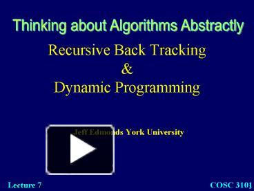 Recursive Back Tracking presentation | free to view
