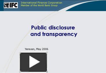 Public disclosure and transparency presentation | free to view