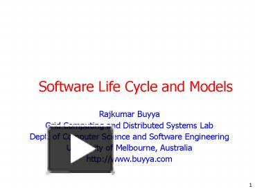 Software Life Cycle and Models presentation | free to download