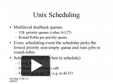 PPT – Unix Scheduling PowerPoint presentation | free to download - id ...
