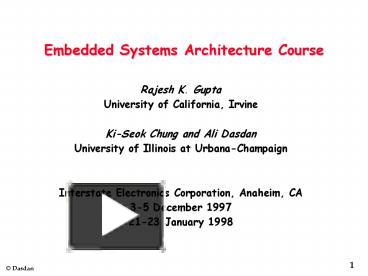 PPT – Embedded Systems Architecture Course PowerPoint presentation ...