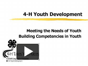 4H Youth Development presentation | free to view