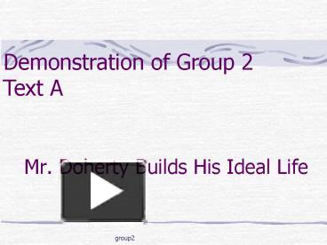 Mr' Doherty Builds His Ideal Life presentation | free to view