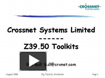 Crossnet Systems Limited presentation | free to download