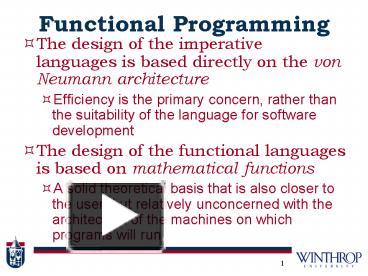PPT – Functional Programming PowerPoint presentation | free to view ...
