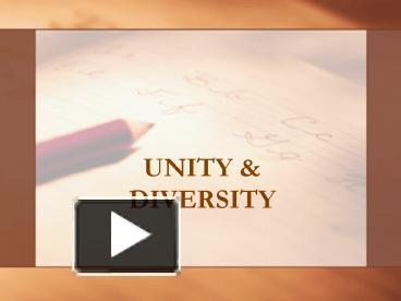 UNITY presentation | free to view