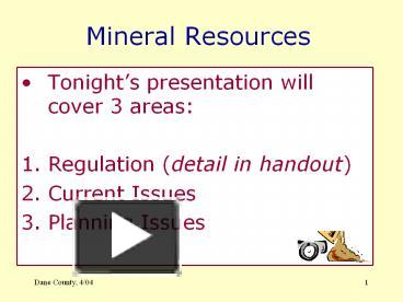 Mineral Resources presentation | free to download