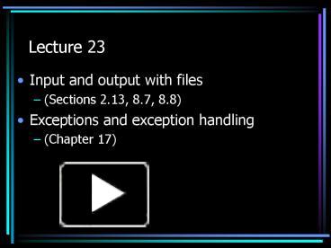 Input and output with files presentation | free to download