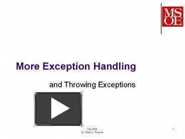 PPT – SE1020 PowerPoint presentation | free to view - id: 12e97a-YTZlO