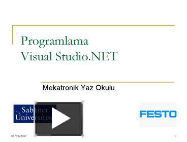 Programlama Visual Studio'NET presentation | free to view