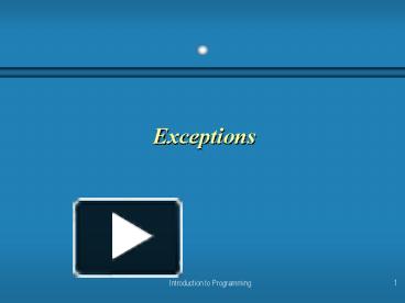 Exceptions presentation | free to view