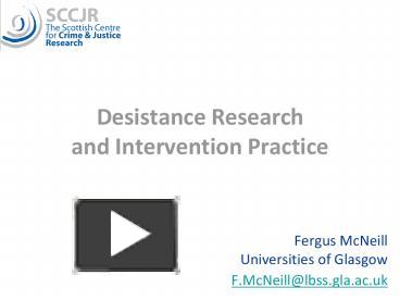 PPT – Desistance Research and Intervention Practice PowerPoint ...