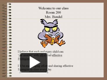 PPT – Welcome to our class PowerPoint presentation | free to view - id ...