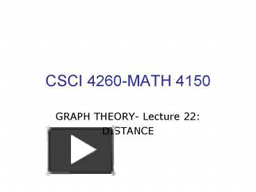 PPT – CSCI 4260MATH 4150 PowerPoint presentation | free to view - id ...