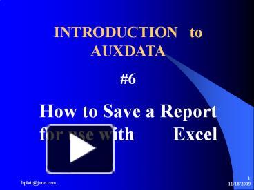 INTRODUCTION to AUXDATA presentation | free to view