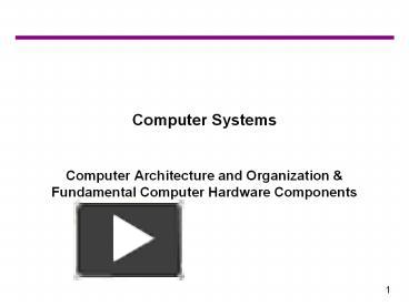 PPT – Computer Systems Computer Architecture and Organization ...