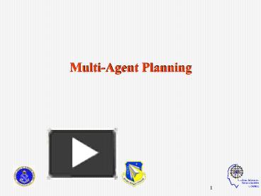 Multi-Agent Planning presentation | free to download