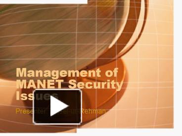 PPT – Management of MANET Security Issues PowerPoint presentation ...
