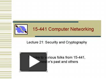 PPT – 15-441 Computer Networking PowerPoint presentation | free to ...