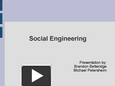 Social Engineering presentation | free to view