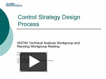 PPT – Control Strategy Design Process PowerPoint presentation | free to ...