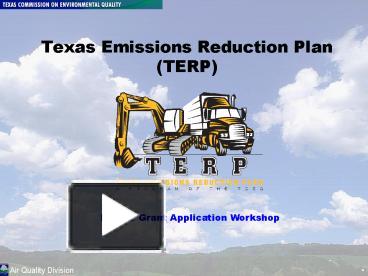 Texas Emissions Reduction Plan TERP presentation | free to view