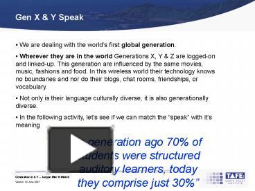 Gen X presentation | free to view