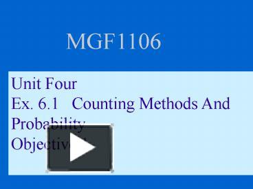 COUNTING METHODS AND PROBABILITY presentation | free to view