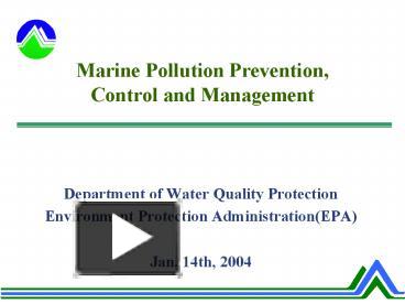 Marine Pollution Prevention, Control and Management presentation | free ...