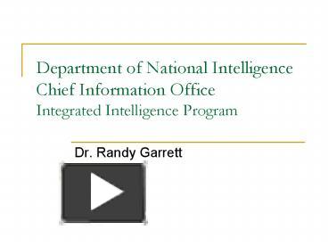 PPT – Department of National Intelligence Chief Information Office ...
