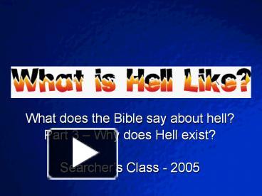 PPT – What does the Bible say about hell PowerPoint presentation | free ...