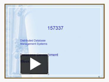 Distributed Database Management Systems presentation | free to view