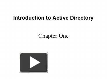 Introduction to Active Directory presentation | free to view
