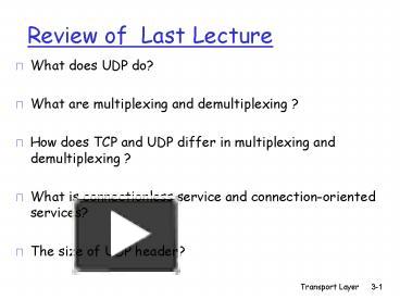 Review of Last Lecture presentation | free to view