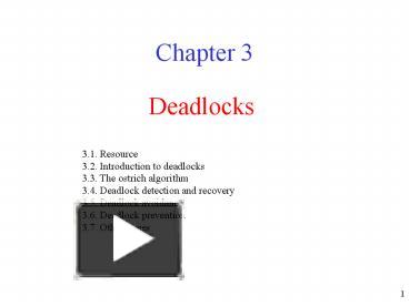 PPT – Deadlocks PowerPoint presentation | free to view - id: 130461-YWM4N