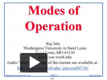 PPT – Modes of Operation PowerPoint presentation | free to view - id ...