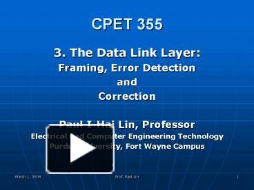 PPT – CPET 355 PowerPoint presentation | free to view - id: 1304d4-MzEzN