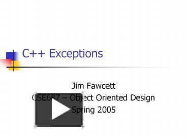 PPT – C Exceptions PowerPoint presentation | free to view - id: 13055e ...